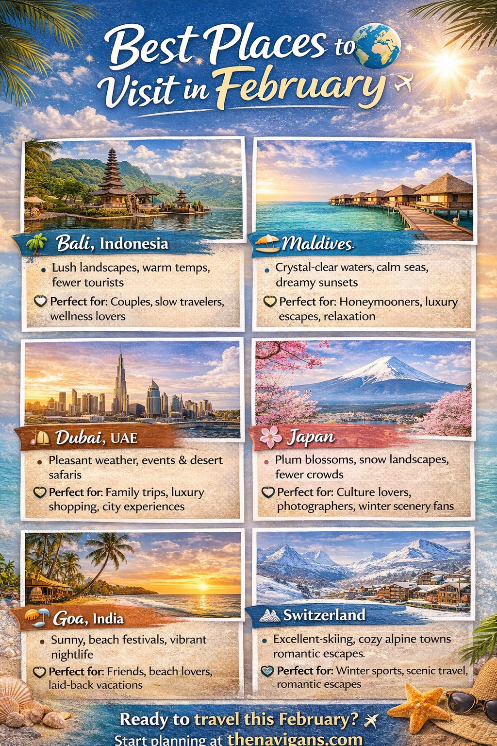 Best Places to Visit in February | Top February Travel Destinations